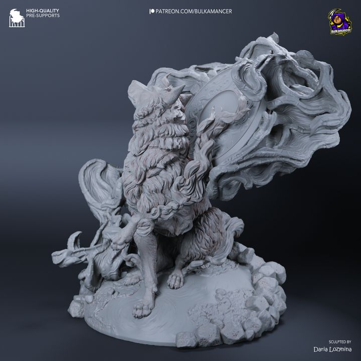 3D Printable Celestial Wolf | 184mm by Bulkamancer Sculpts